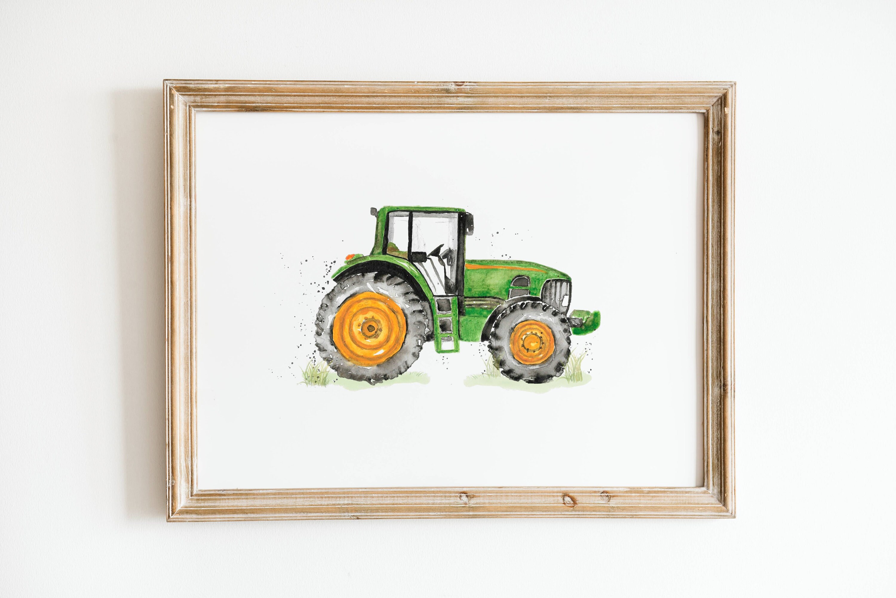 TRACTOR WATERCOLOUR PRINT, John Deere Tractor Print, Farm Nursery Decor ...