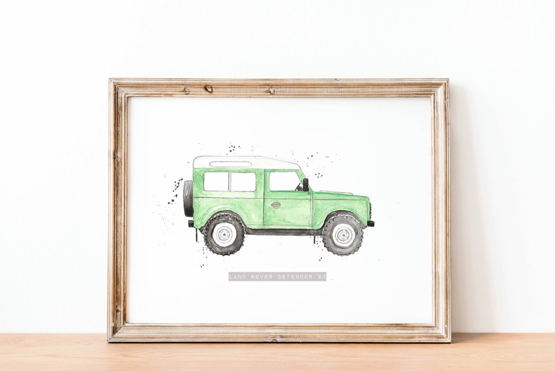 Land Rover Defender 90 Watercolour Art Print, 4x4 Land Rover, Land ...