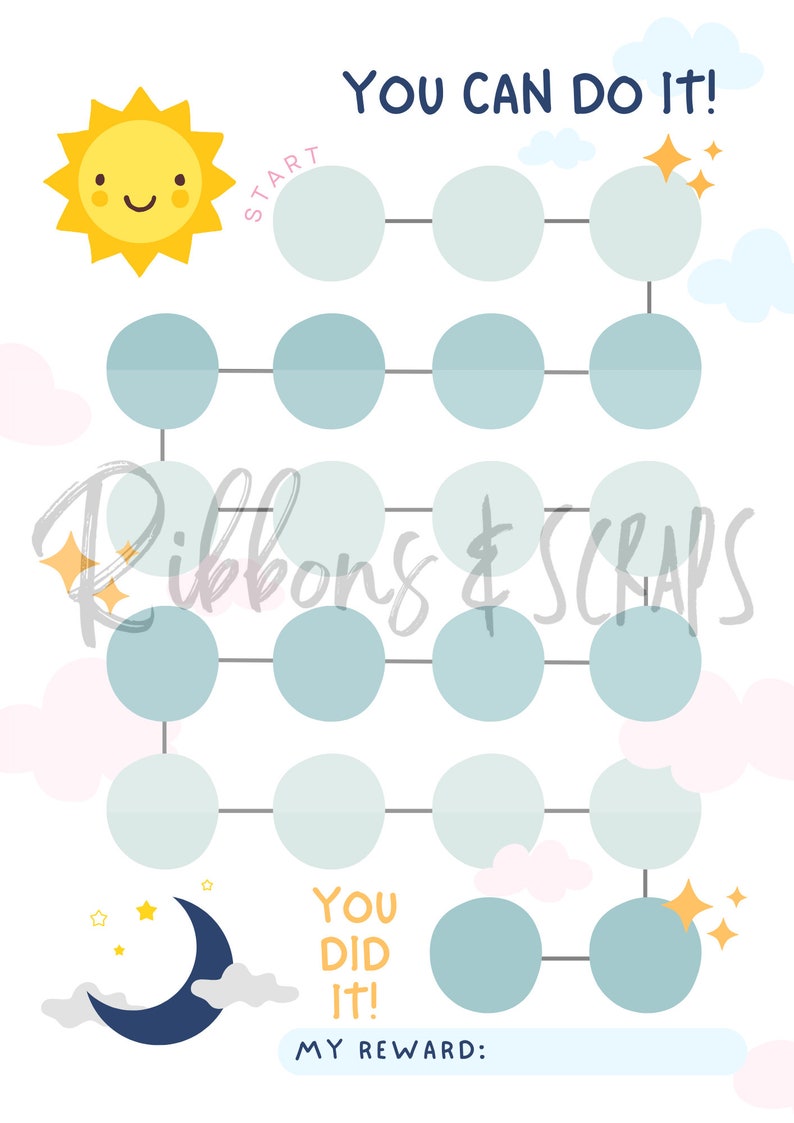 Kids Reward Chart, Toddler Sticker Reward Chart, Printable TODAY - Etsy