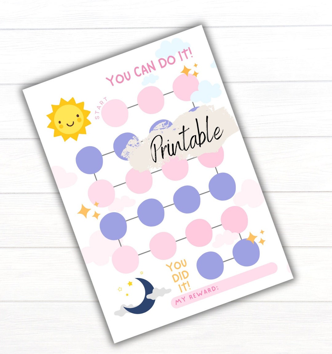 Kids Reward Chart, Toddler Sticker Reward Chart, Printable TODAY - Etsy