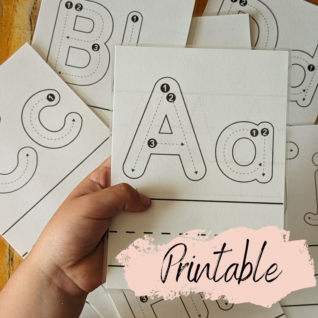 Print, Cut and Use Flashcards, Tracing Alphabet Cards, Homeschool ...