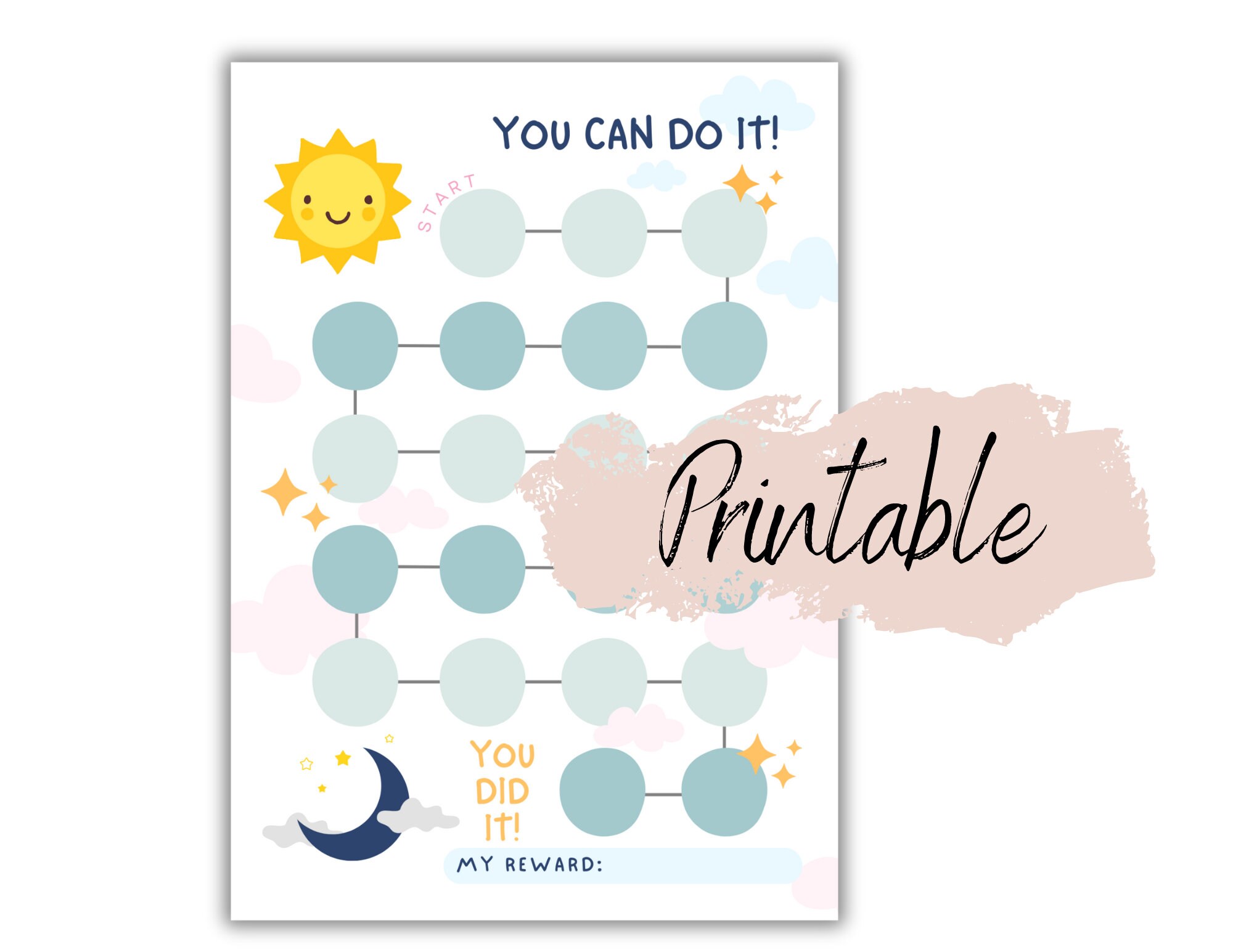 Kids Reward Chart, Toddler Sticker Reward Chart, Printable TODAY - Etsy