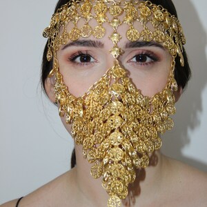 Gold Face Chain Handmade Face Accessory Oriental Head Jewelry Arabic ...