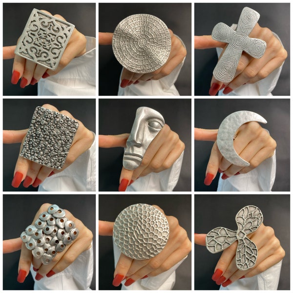 Silver Statement Ring - Etsy UK