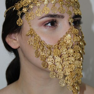 Gold Face Chain Handmade Face Accessory Oriental Head Jewelry Arabic ...