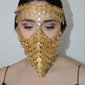 Gold Face Chain Handmade Face Accessory Oriental Head Jewelry Arabic ...