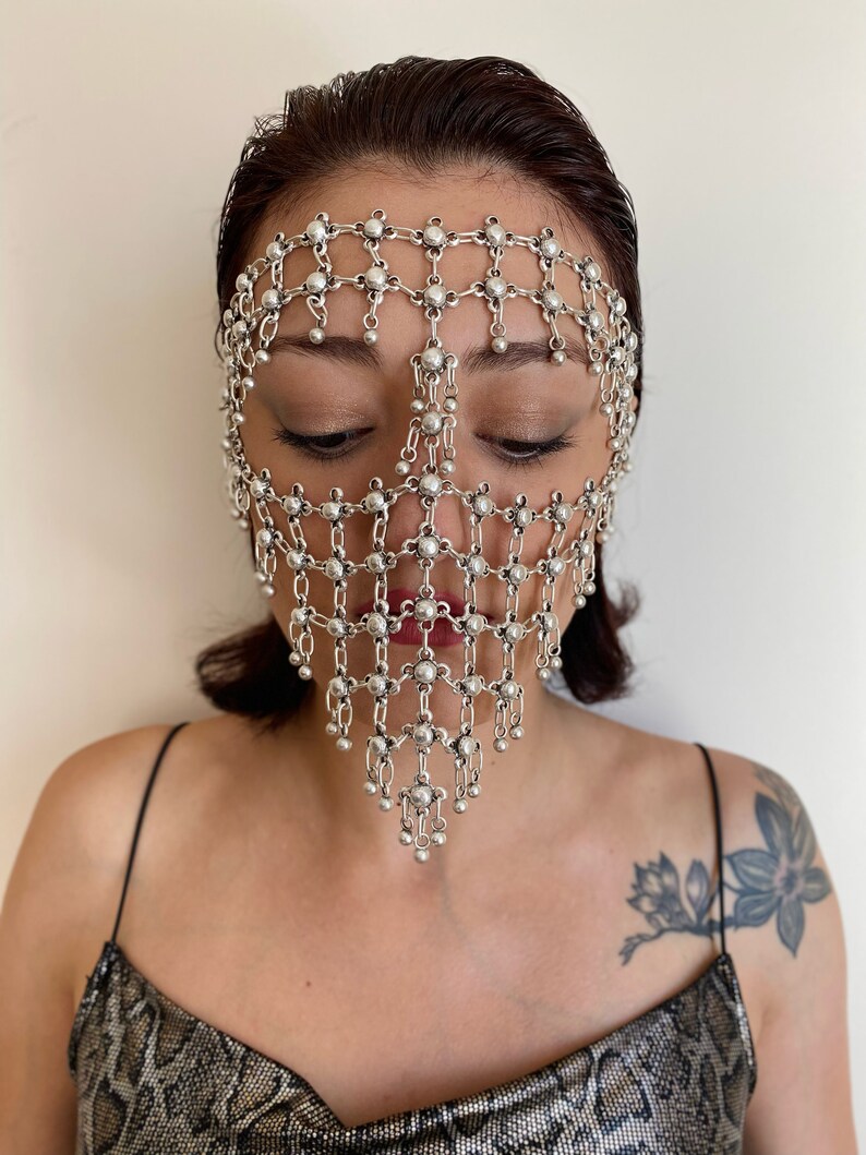 Antique Silver Face Chain Handmade Handmade Face Accessory - Etsy