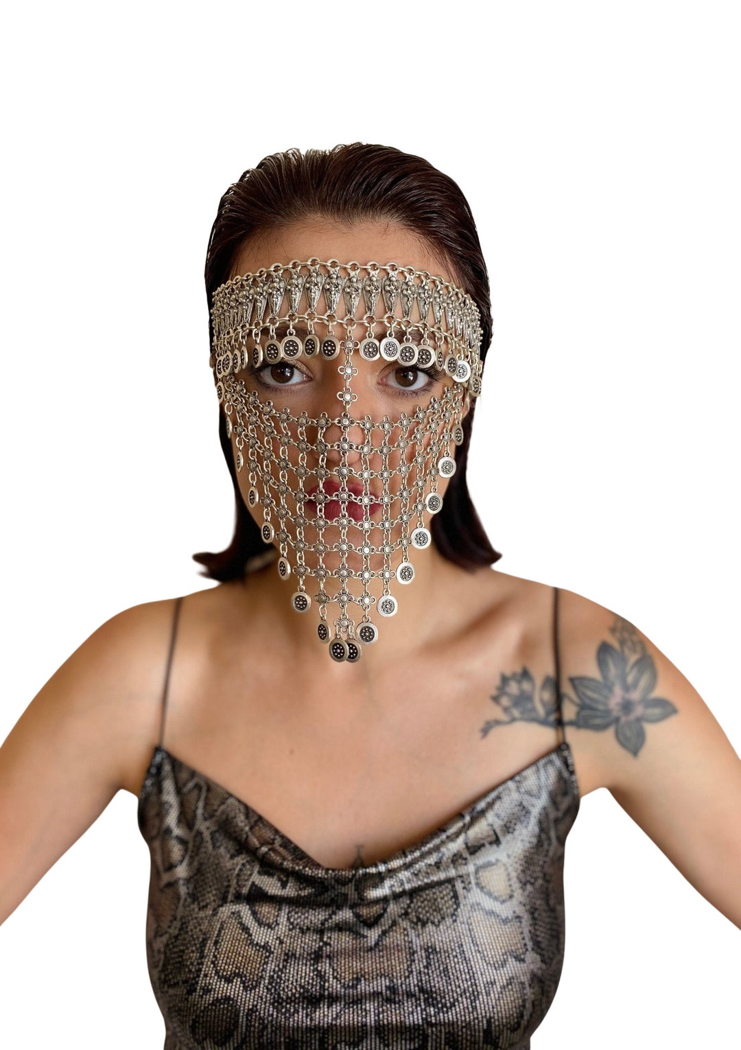 Antique Silver Face Chain Handmade Handmade Face Accessory Face Jewelry ...