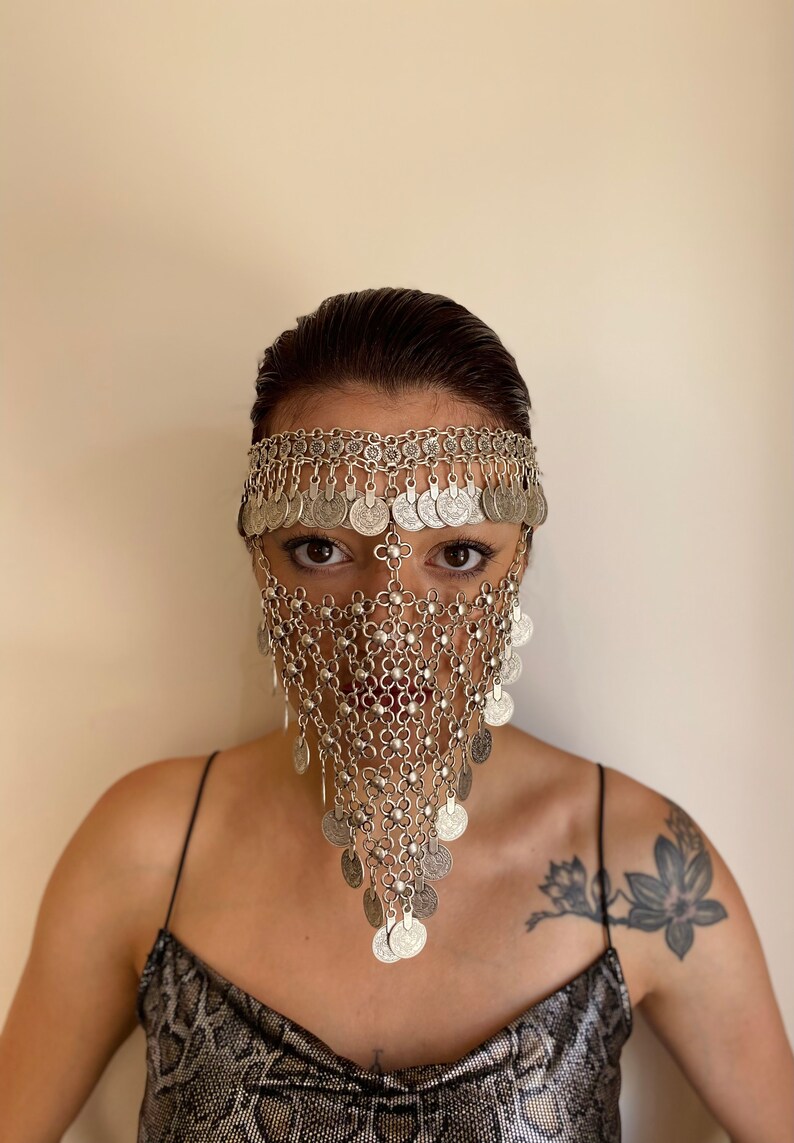 Antique Silver Face Chain Handmade Handmade Face Accessory - Etsy