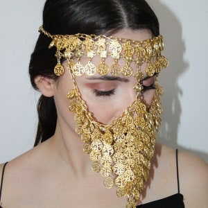 Gold Face Chain Handmade Face Accessory Oriental Head Jewelry Arabic ...