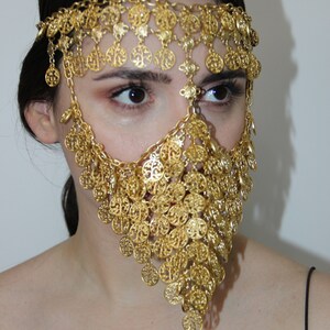 Gold Face Chain Handmade Face Accessory Oriental Head Jewelry Arabic ...