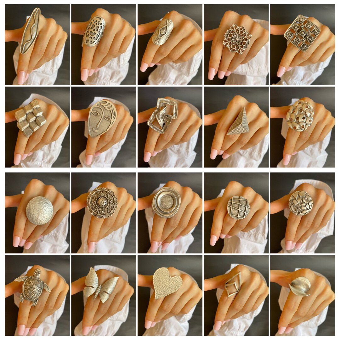 Silver Statement Rings Big Rings Oversize Ring Handmade Jewelry ...