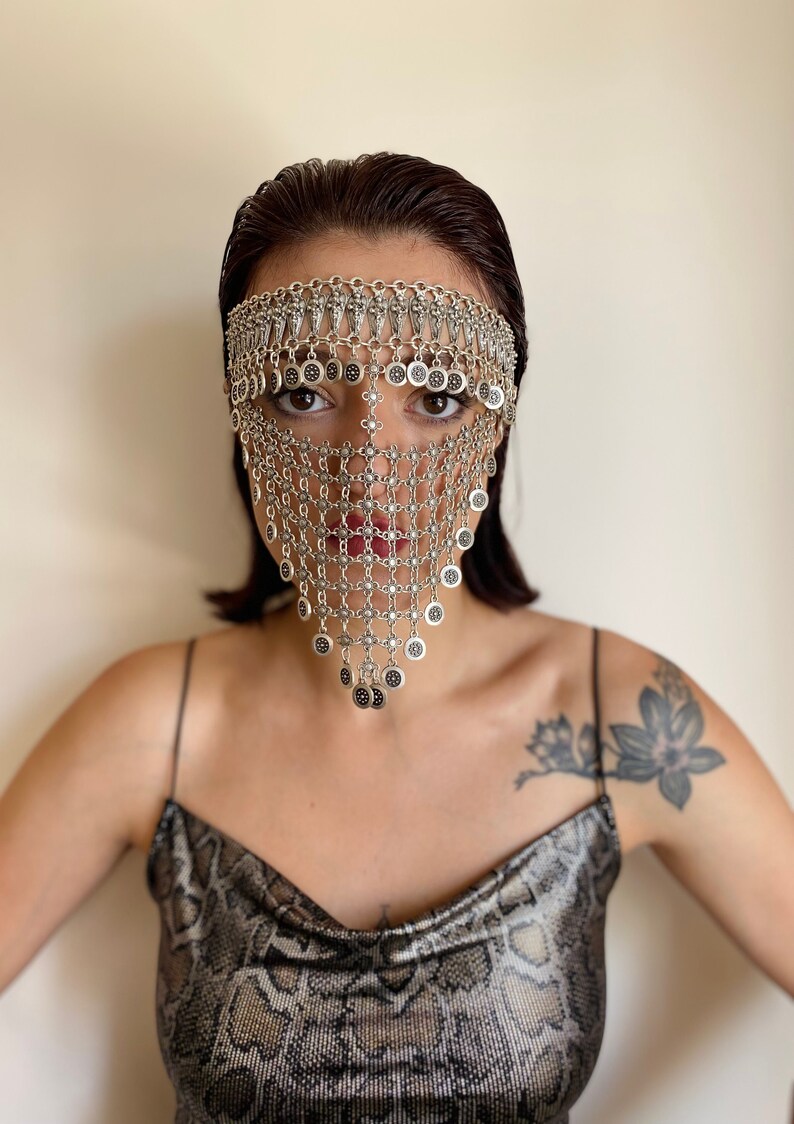 Antique Silver Face Chain Handmade Handmade Face Accessory - Etsy