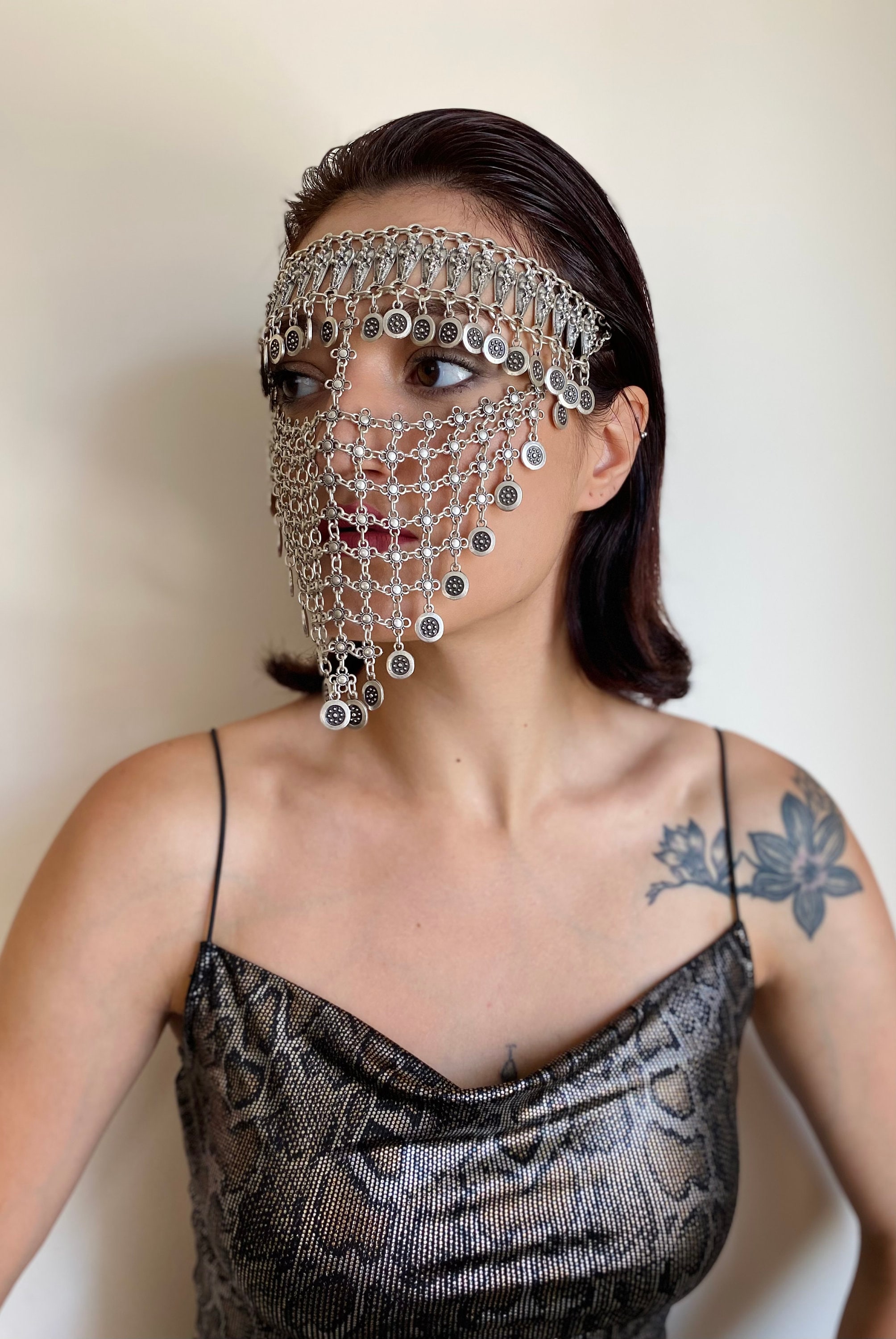 Antique Silver Face Chain Handmade Handmade Face Accessory - Etsy