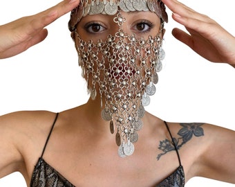 Gold Face Chain Handmade Face Accessory Oriental Head Jewelry Arabic ...