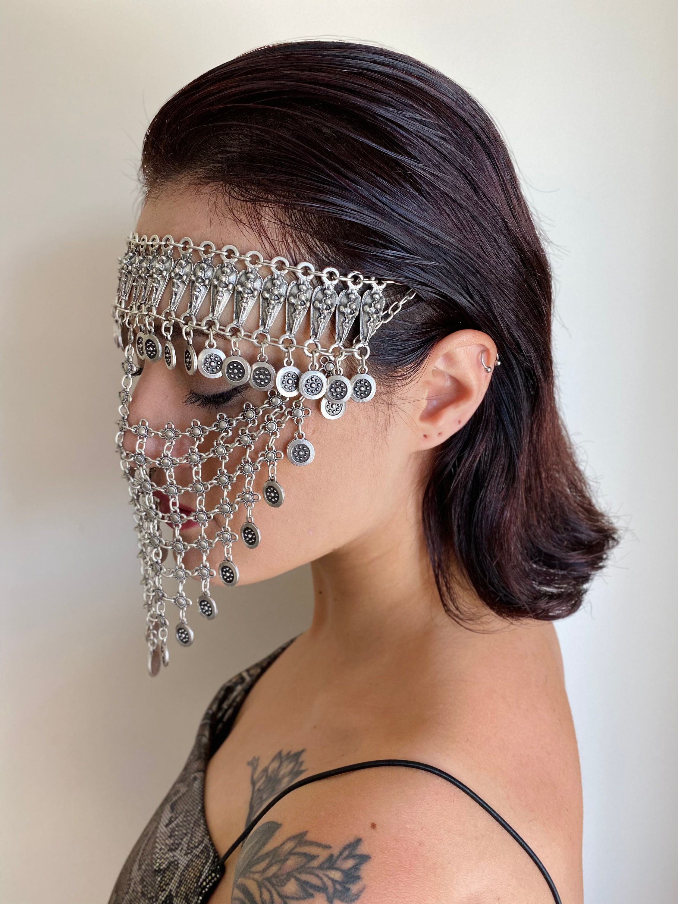 Antique Silver Face Chain Handmade Handmade Face Accessory - Etsy