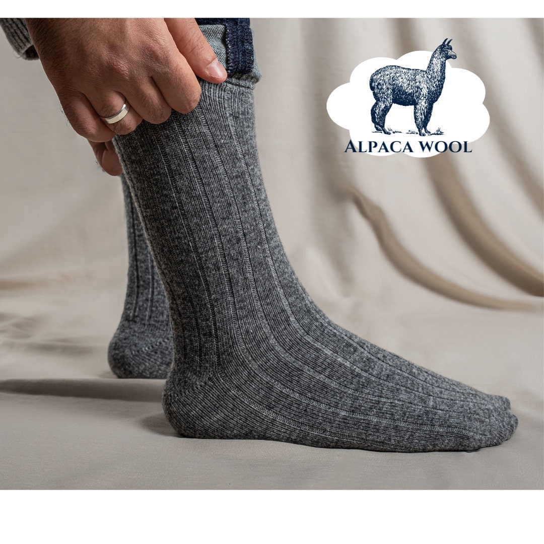 Extra Thick Wool Socks, Winter Alpaca Wool Socks, Monogram Initials ...