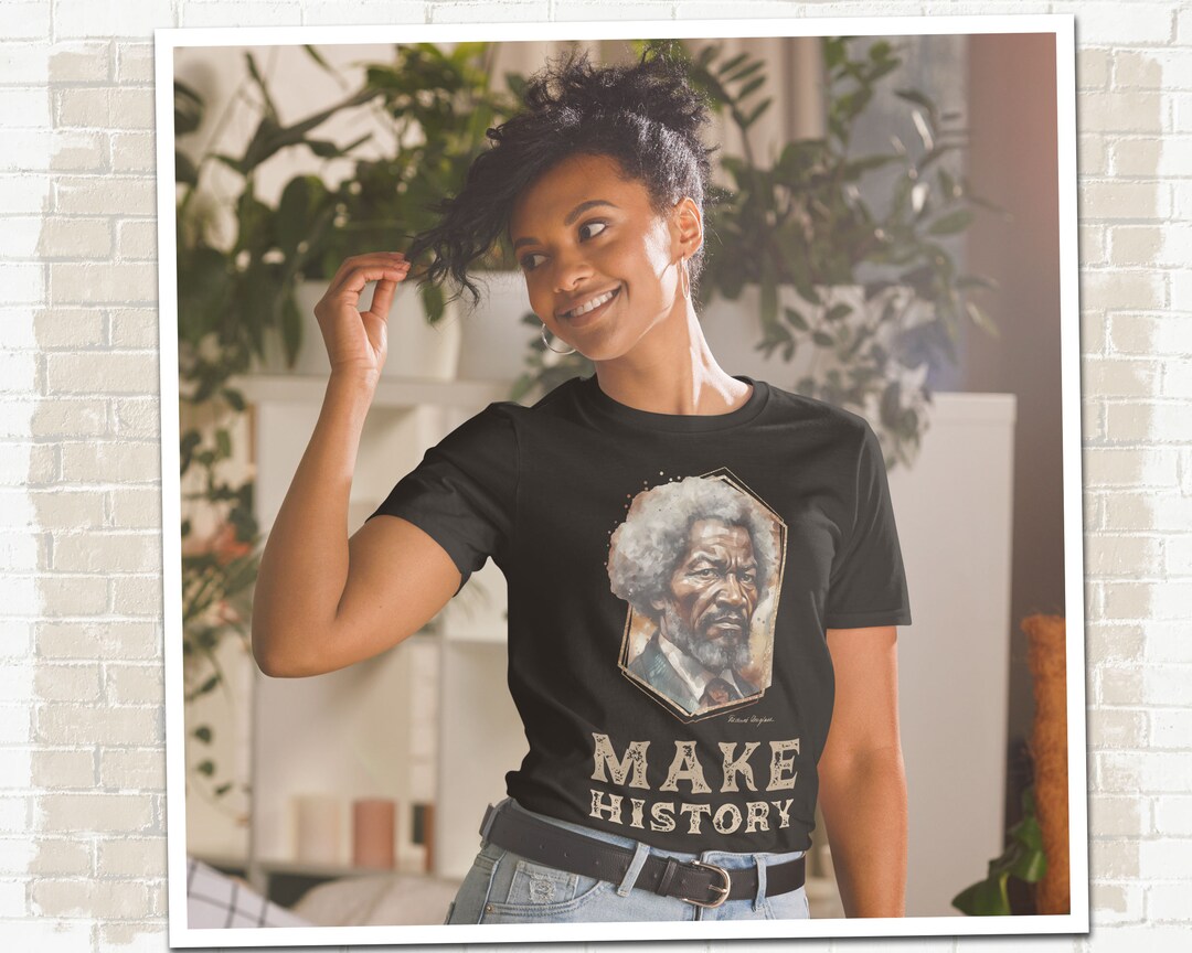 Frederick Douglass T-shirt Watercolor Portrait With Inspirational Quote ...