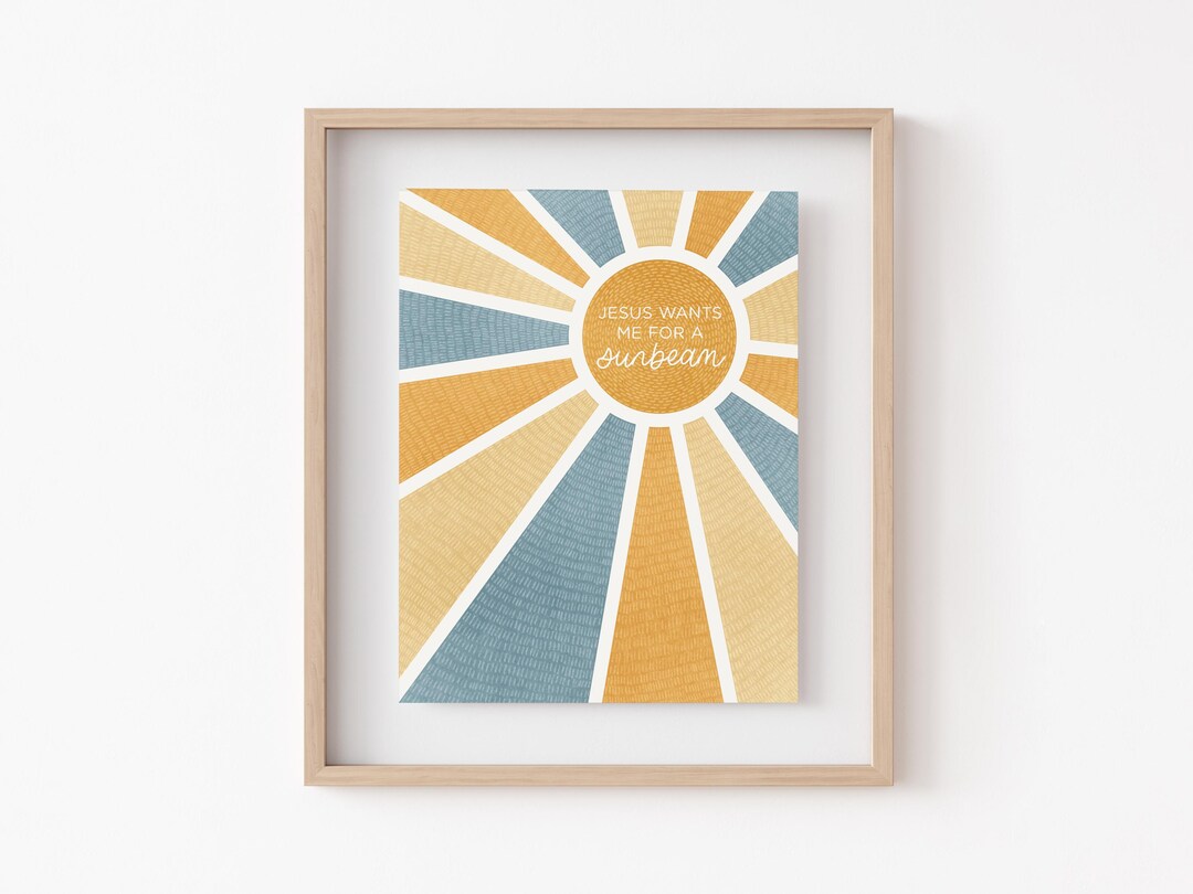 Sunbeam Digital Download in Blue, Primary Song Wall Art, LDS, Printable ...