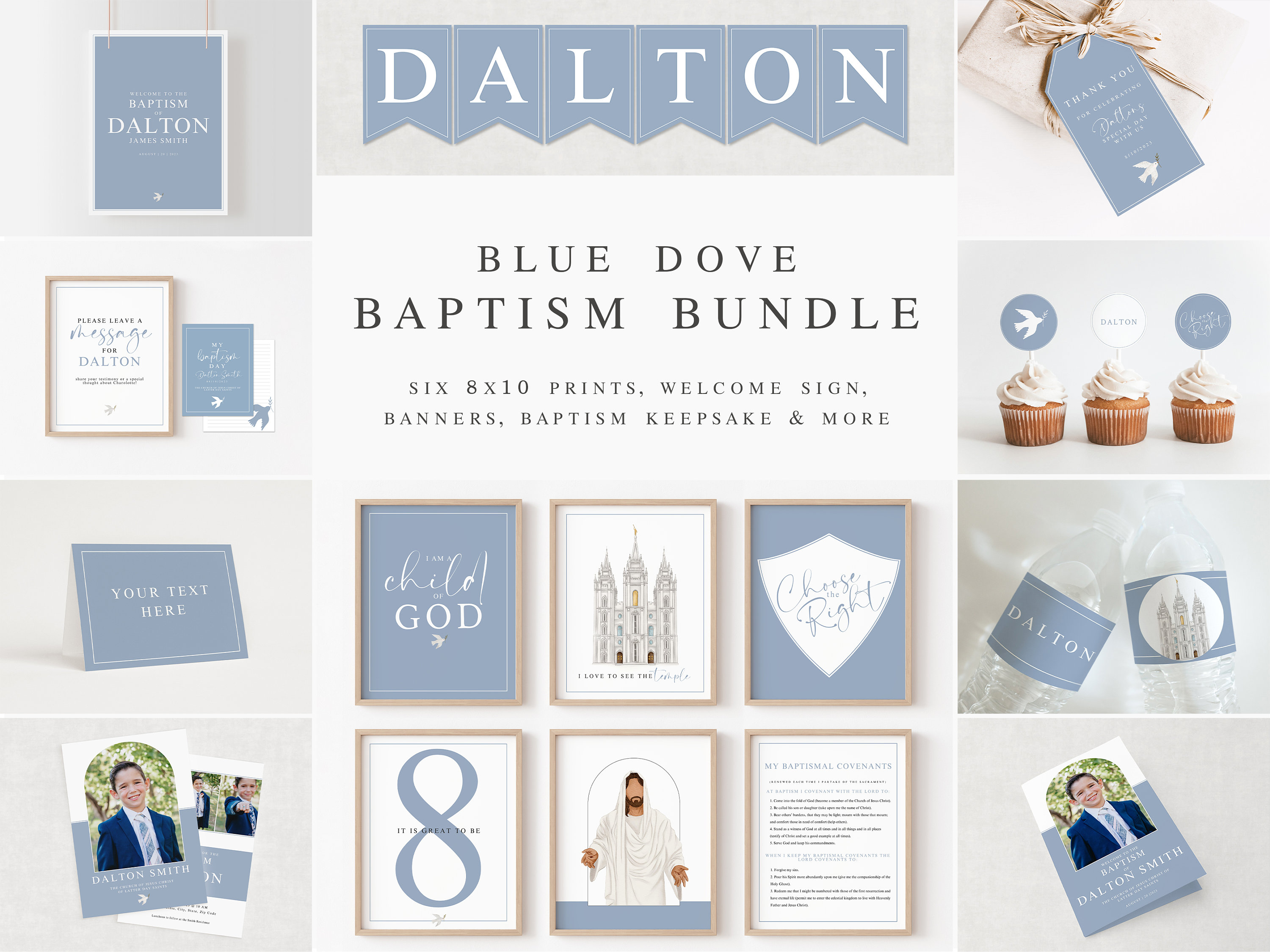 LDS Baptism Kit Baptism Bundle LDS Boy Baptism Invite & Program Baptism ...