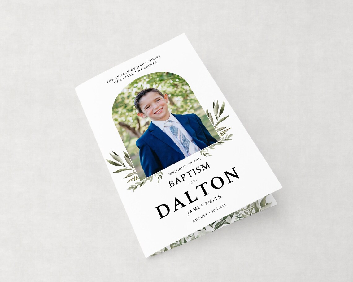 Editable LDS Baptism Program | Boy Baptism | LDS Boy | Baptism | Boy ...