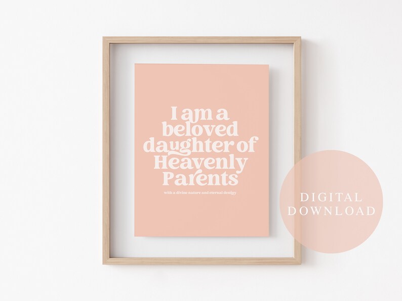 Beloved Daughter LDS Quote Print: Blush Pink Wall Art (digital Download ...