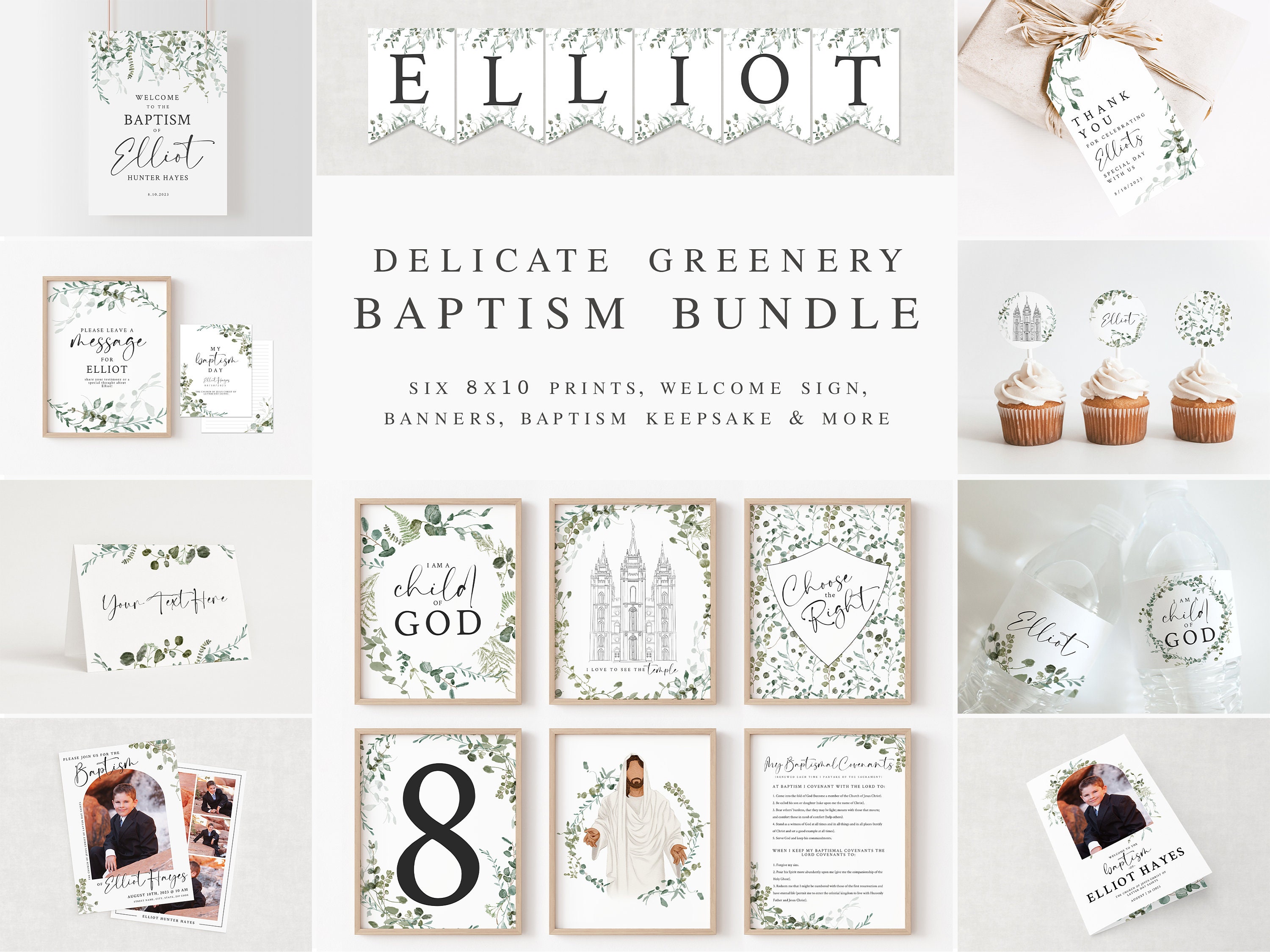 LDS Baptism Kit | Baptism Bundle | LDS Boy Baptism Invite & Program | Baptism Decor | Baptism ...