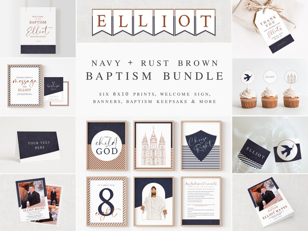 LDS Baptism Kit | Baptism Bundle | LDS Boy Baptism Invite & Program | Baptism Decor | Baptism ...