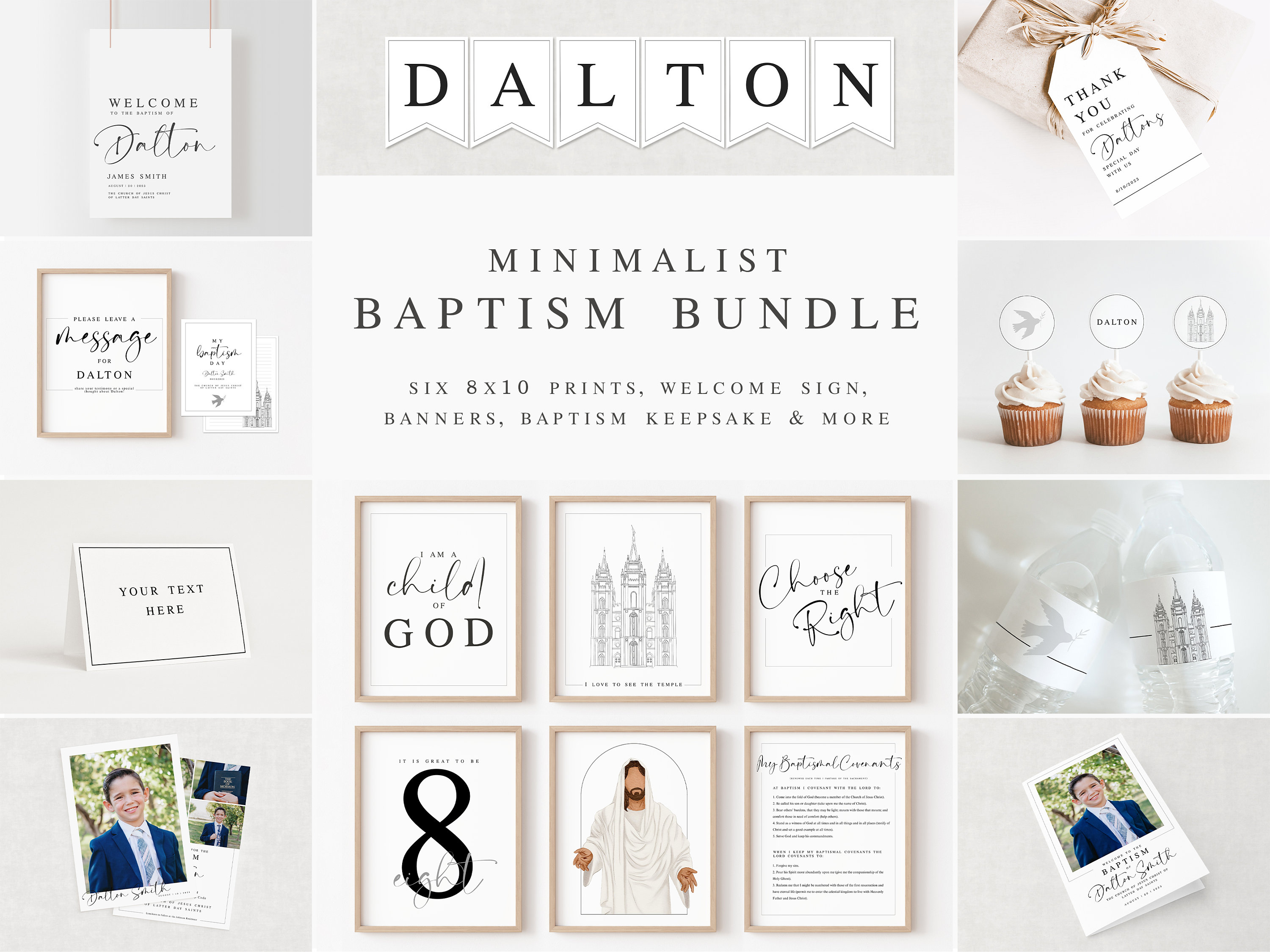 LDS Baptism Kit | Baptism Bundle | LDS Boy Baptism Invite & Program ...