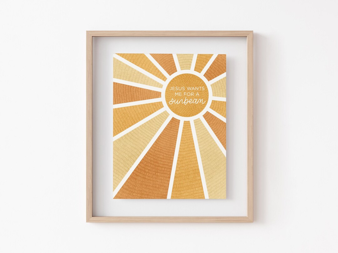 Sunbeam Wall Art: Gold Nursery Decor, LDS Primary Song (digital ...