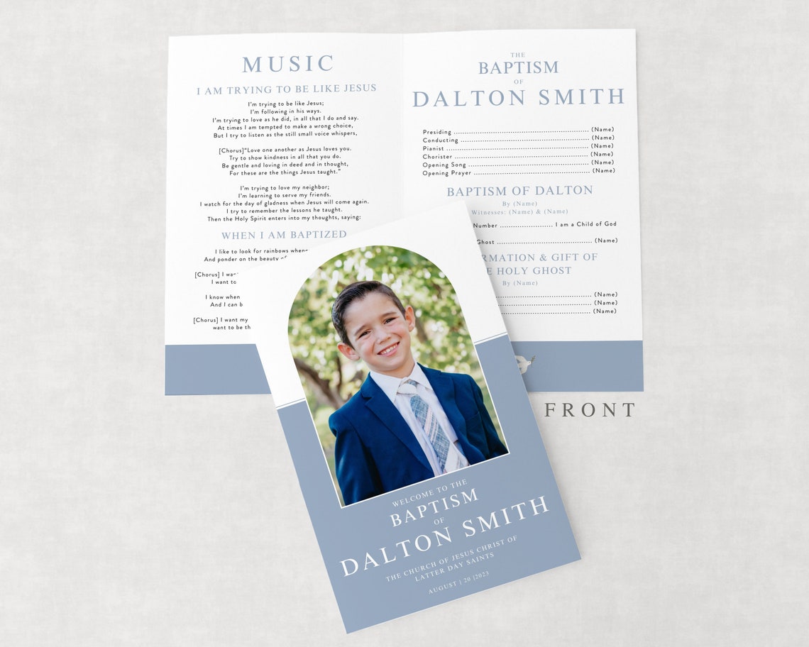 Editable LDS Baptism Program | Boy Baptism | LDS Boy | Baptism | Boy ...