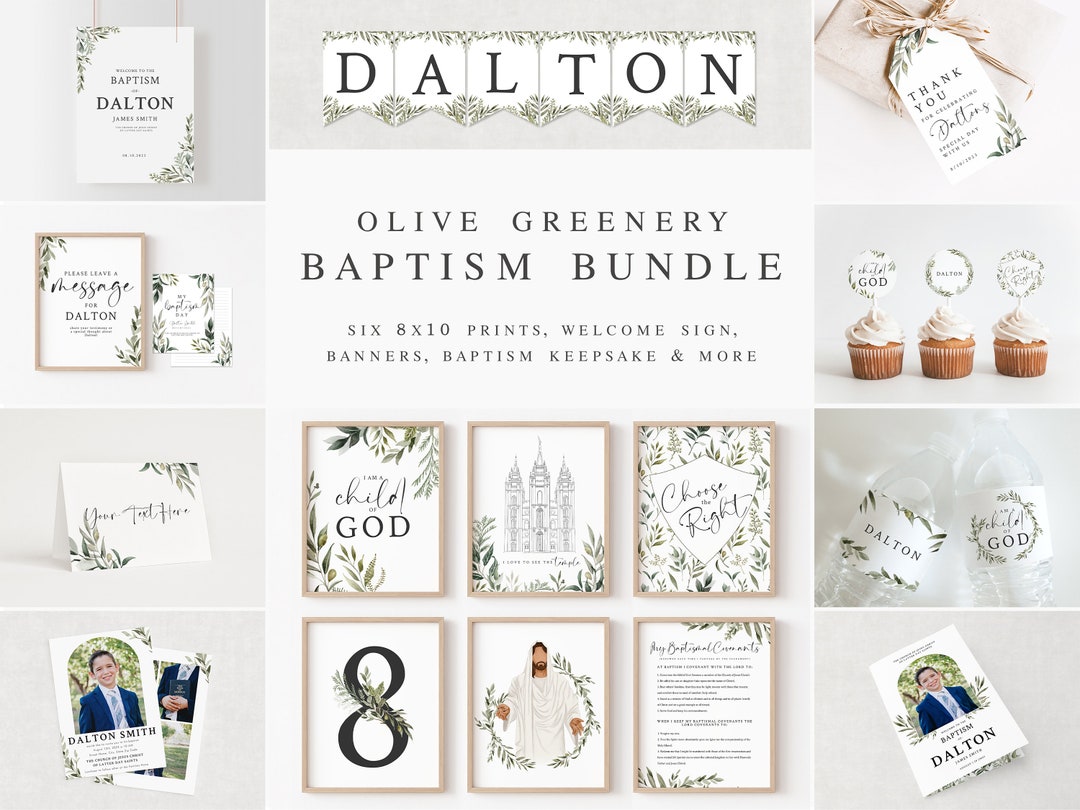 LDS Baptism Kit Baptism Bundle LDS Boy Baptism Invite & Program Baptism Decor Baptism Boy ...
