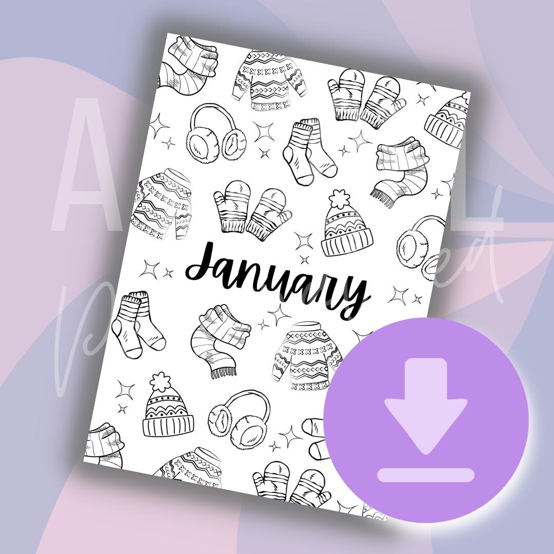 PRINTABLE | 12 Journal Monthly Cover | A5 Cover | A4 Cover | Bundle ...