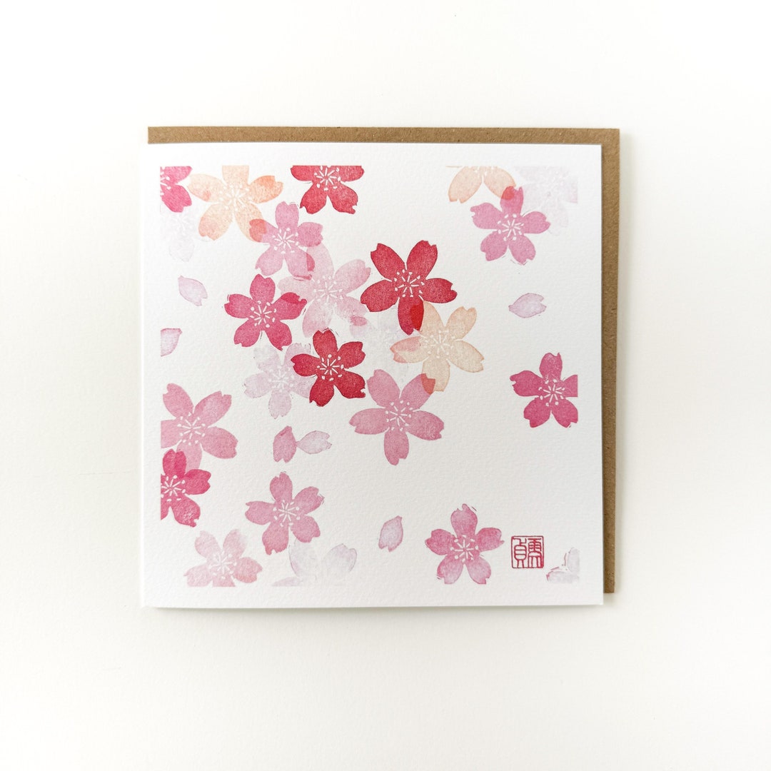 Sakura Cherry Blossoms Card Botanical Art Card Printed From My Block ...