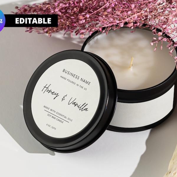 Round Candle Label - Etsy