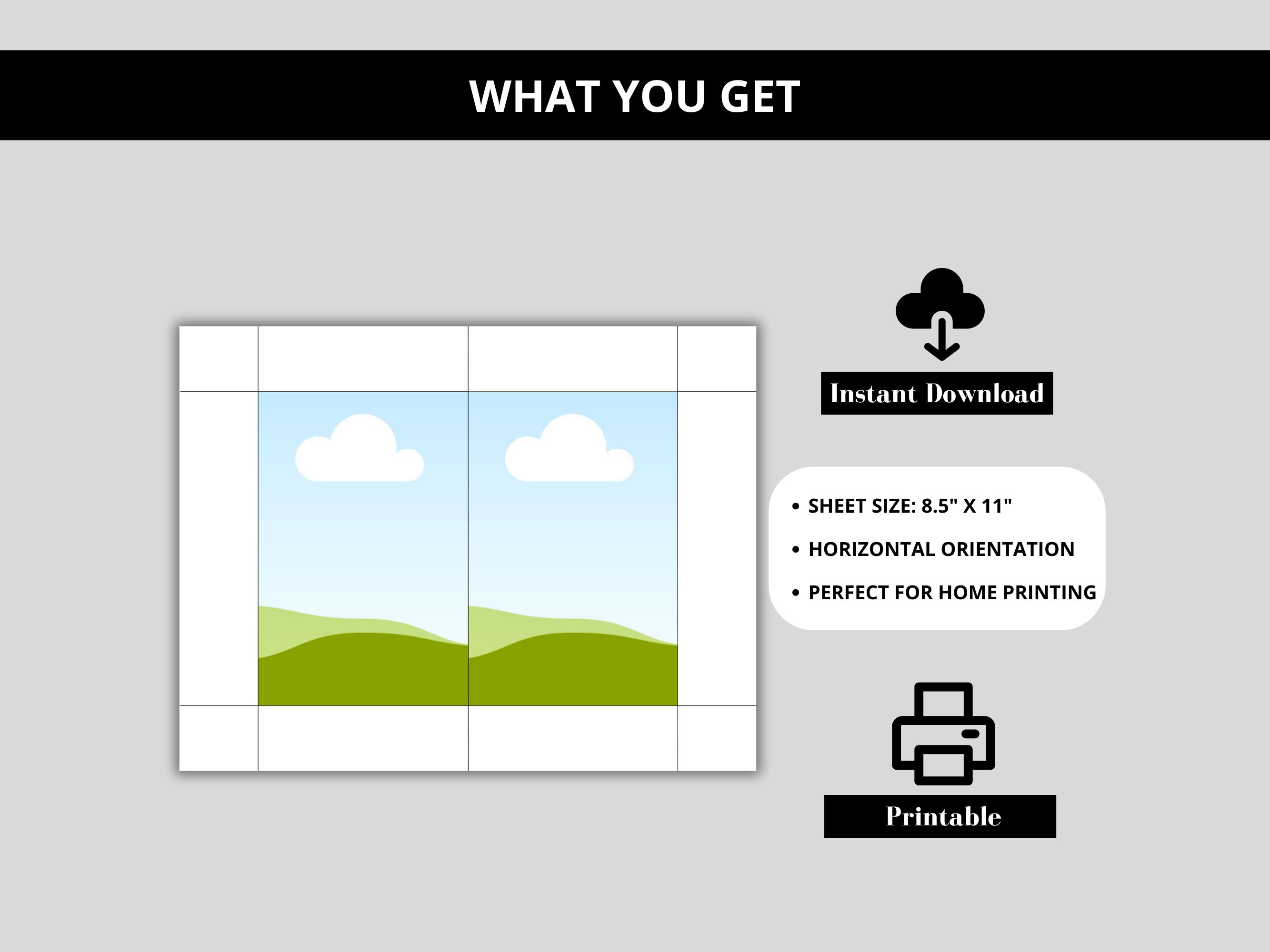 4x6 Printing Template, Invitation Cards, Greeting Cards, Foldable Card ...