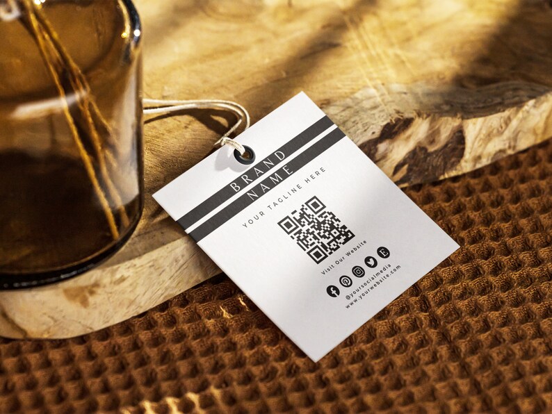 Hanging Tags Template Canva Editable Price Tag QR Code - Etsy