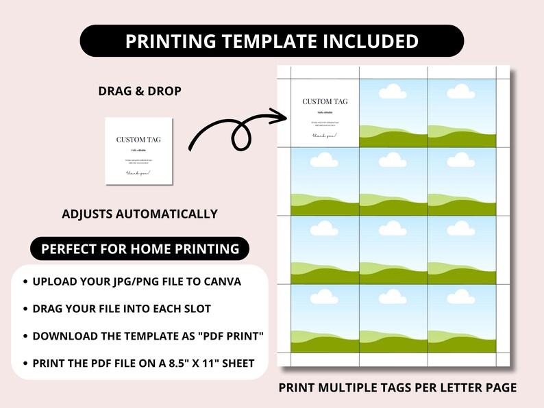 Square Tag Template, Canva Editable, Thank You Favor Tags, Baby Shower ...