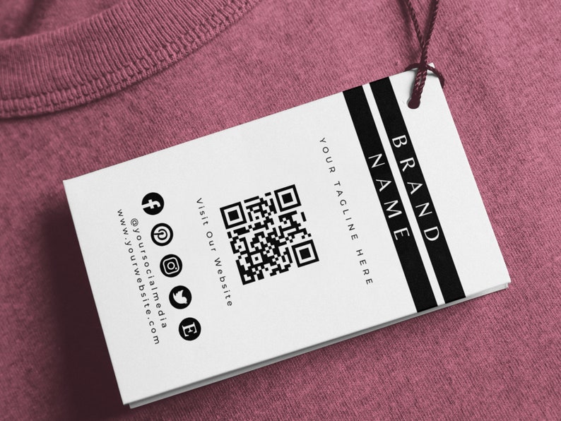 Hanging Tags Template Canva Editable Price Tag QR Code - Etsy