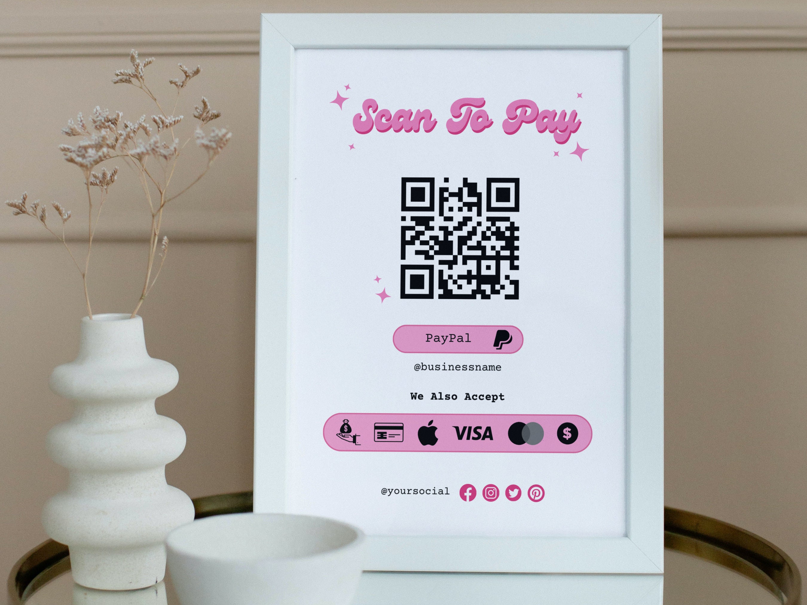 Scan to Pay Sign Template, QR Code Scan to Pay, Printable Scan to Pay ...