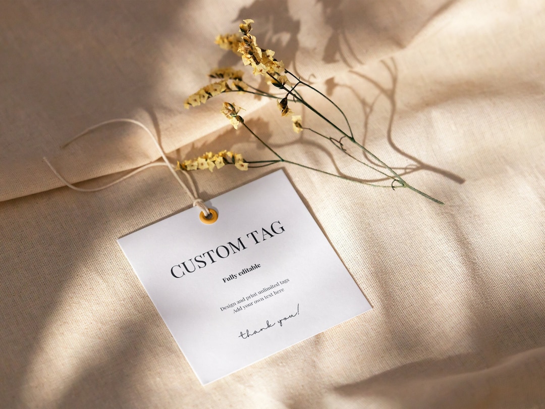 Square Tag Template, Canva Editable, Thank You Favor Tags, Baby Shower ...