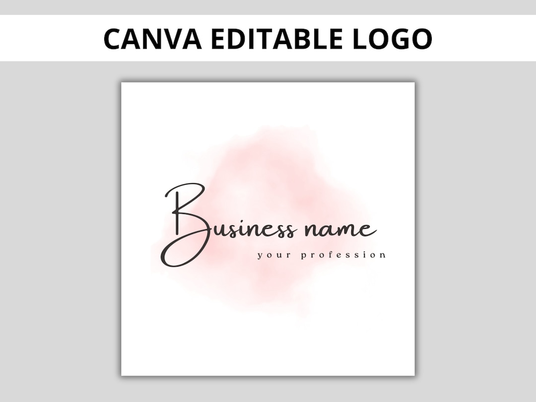 Pink Logo Template, Editable Canva Logo, Small Business Logo Design ...