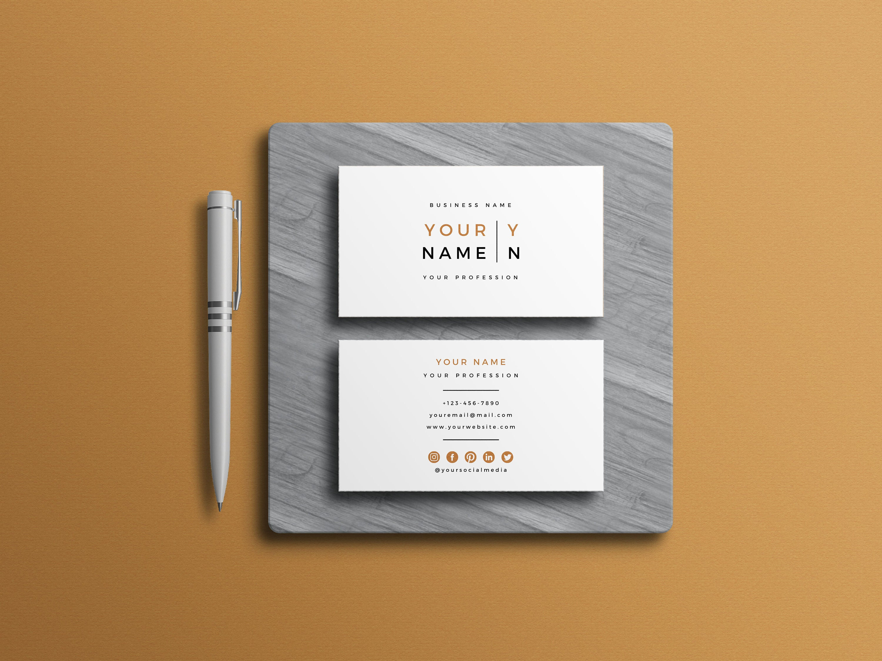 Business Card Template, Printable Business Card, Modern, Minimalist ...