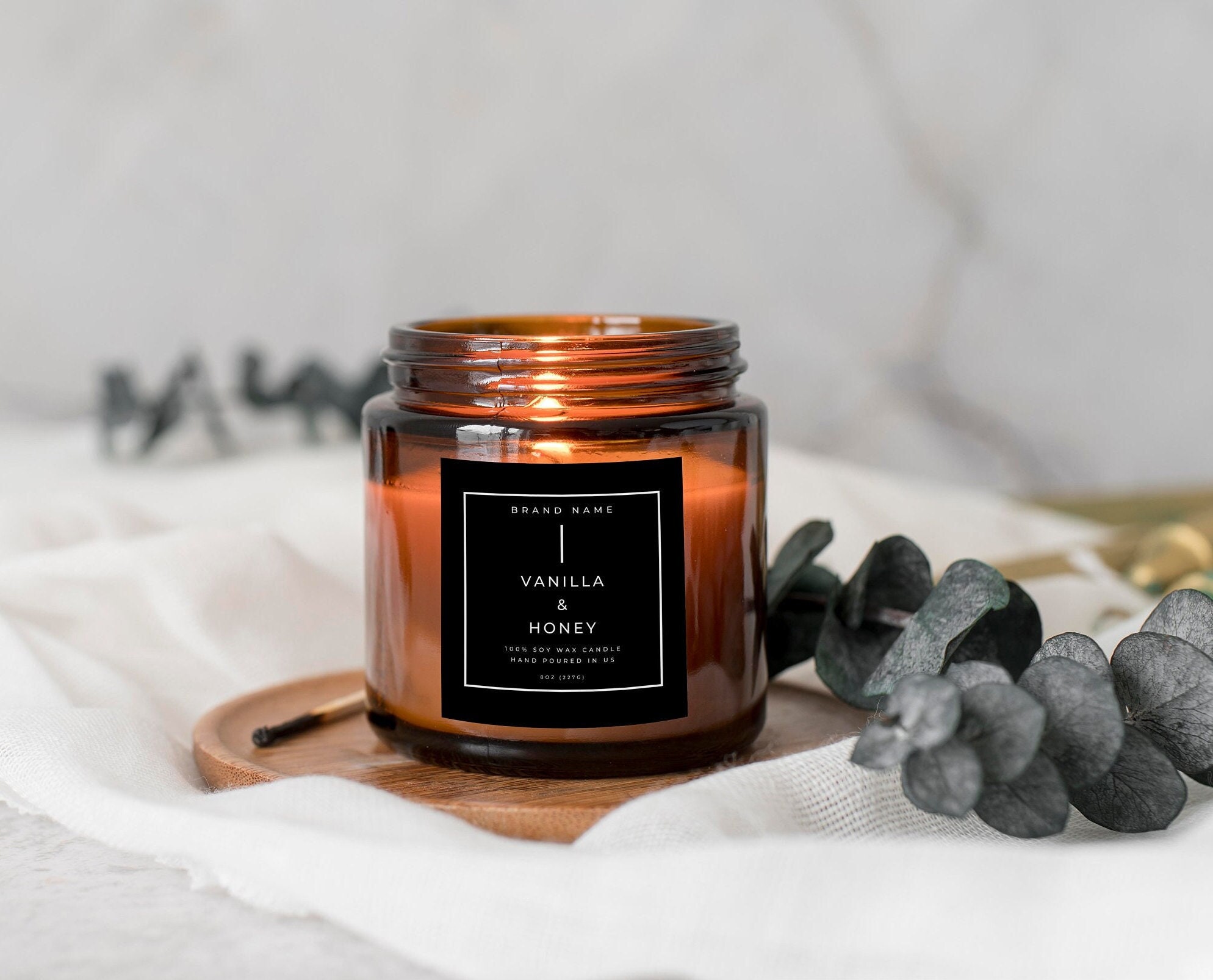 Candle Label Template, Editable Candle Label Bundle, Printable, Candle ...