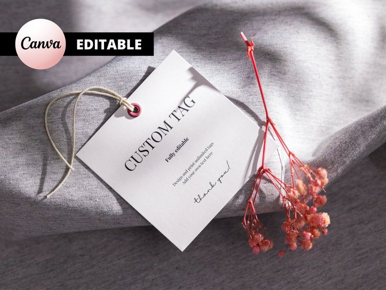 Square Tag Template, Canva Editable, Thank You Favor Tags, Baby Shower ...