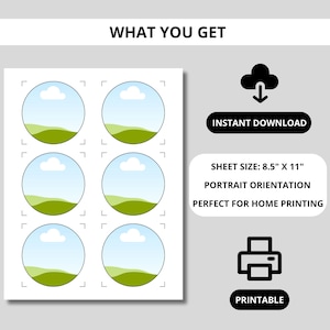 3x3 Round Label Printing Template, 3x3 Printing Guide, 8.5x11 Sheet ...