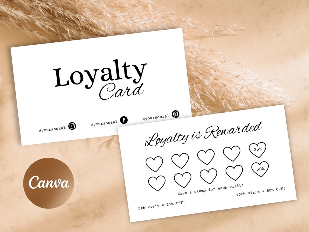 Business Loyalty Card, DIY, Canva Editable Template, Printable, Modern ...