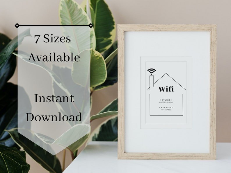 WIFI Password Sign Template, Printable Guest Wi-fi Signs, Digital ...