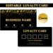 Black Loyalty Card Template, Canva Editable, Printable, Modern Rewards ...