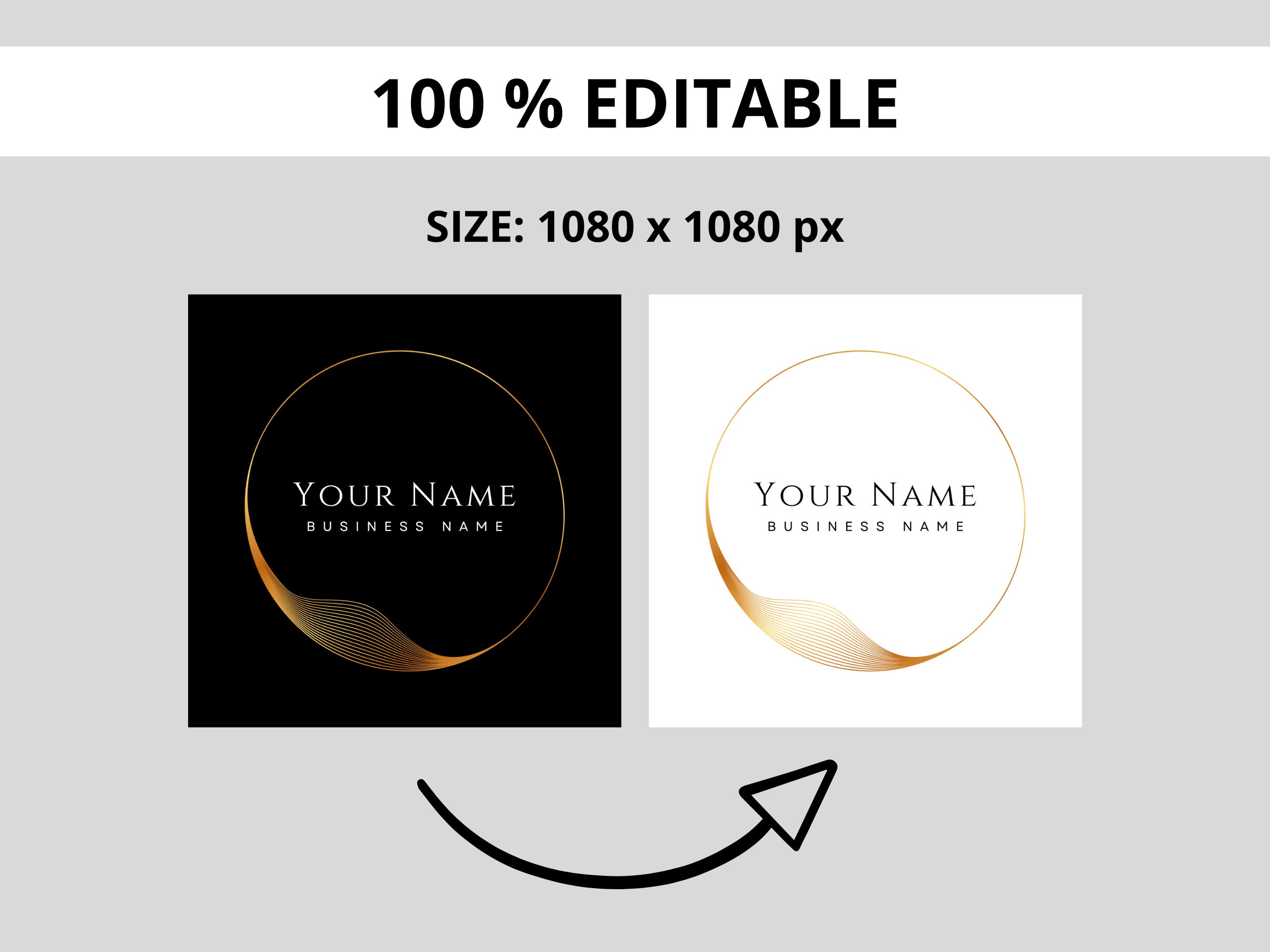 Gold Logo Template, Editable Canva Logo, Small Business Logo Design ...